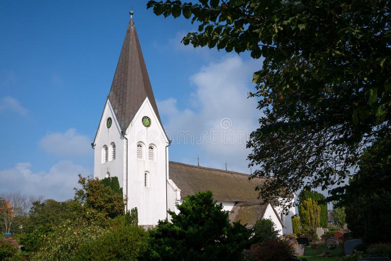 Church, Amrum, Germany stock image. Image of countryside - 206798219