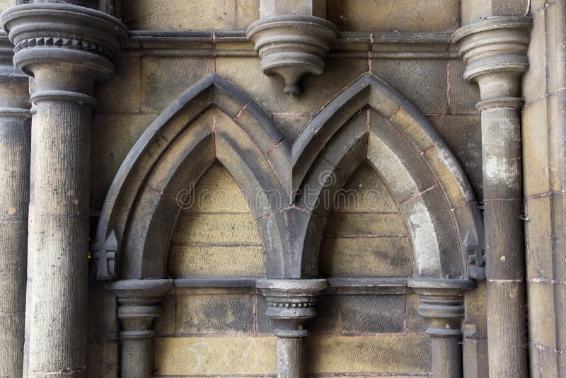 Church arches set in stone stock image. Image of background - 134844157