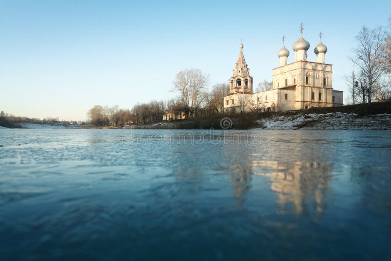 Church on the Banks of the Frozen Stock Image - Image of finland ...