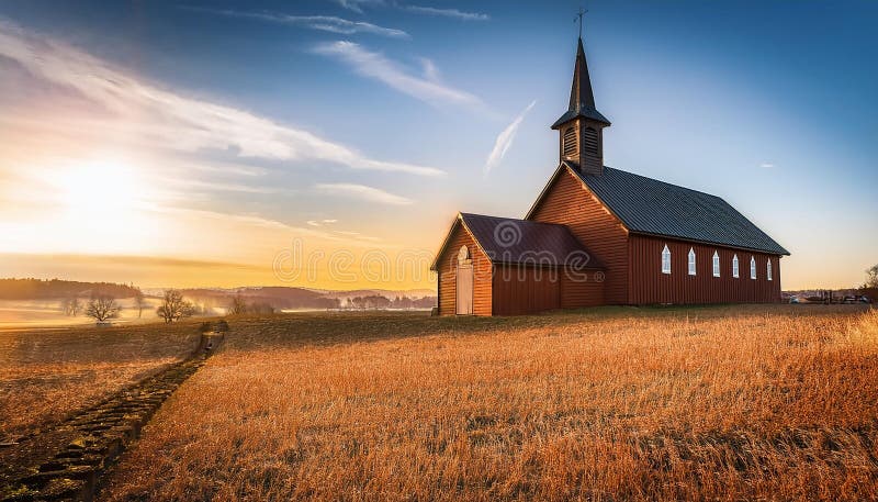 Church Barn Light stock illustration. Illustration of rustic - 359863037