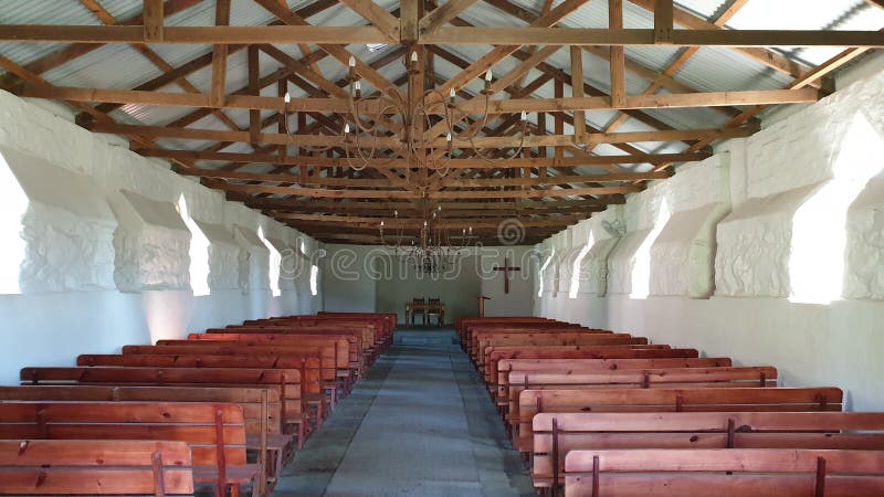 Church with Basic Style and Natural Light Stock Image - Image of bench ...