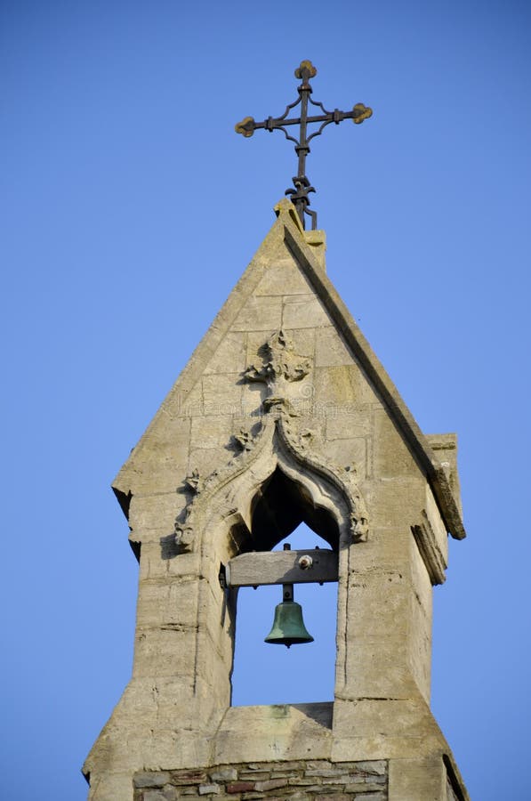 Church bell with cross stock image. Image of england - 48993335