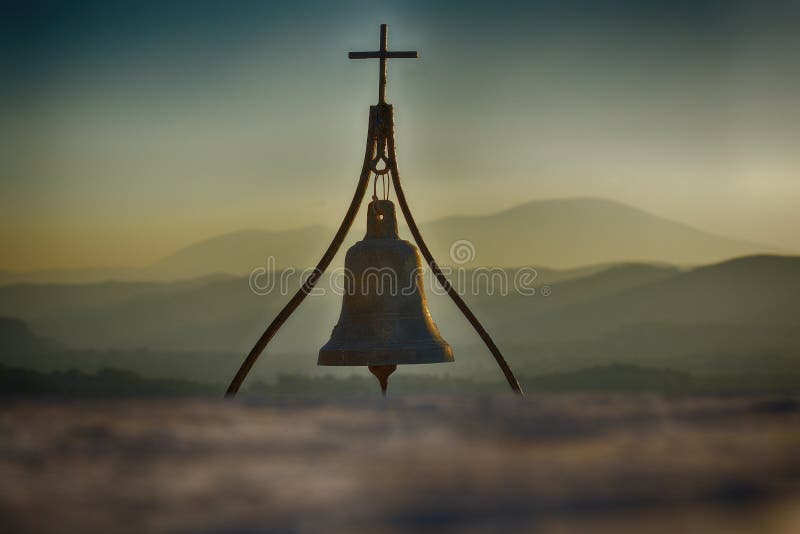Church bell with cross stock image. Image of alloy, buildings - 75306713