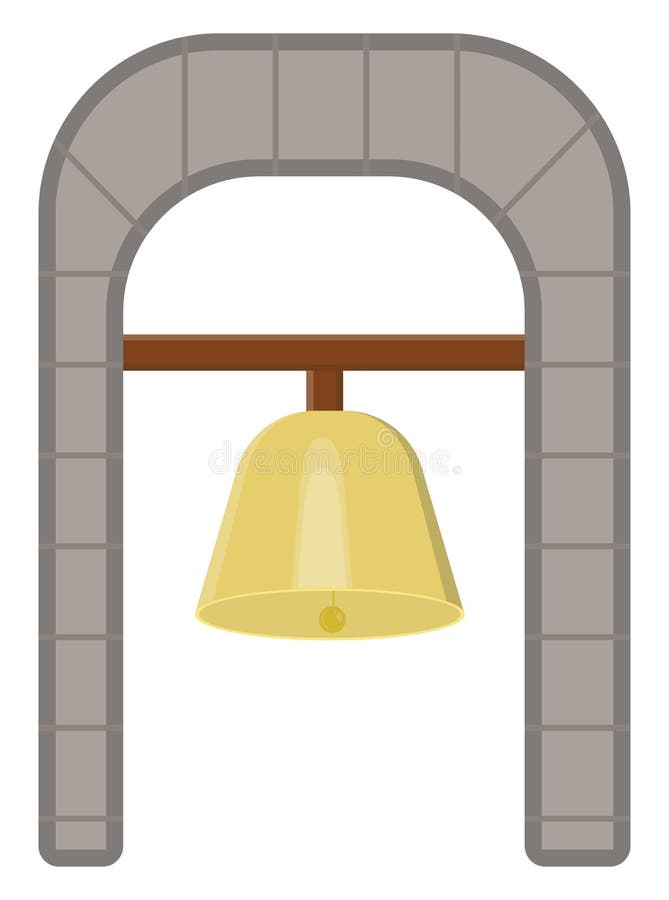 Church bell, icon stock vector. Illustration of white - 261382017