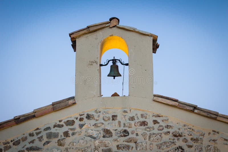 Church Bell on Small Chapel Stock Image - Image of travel, ardeche ...