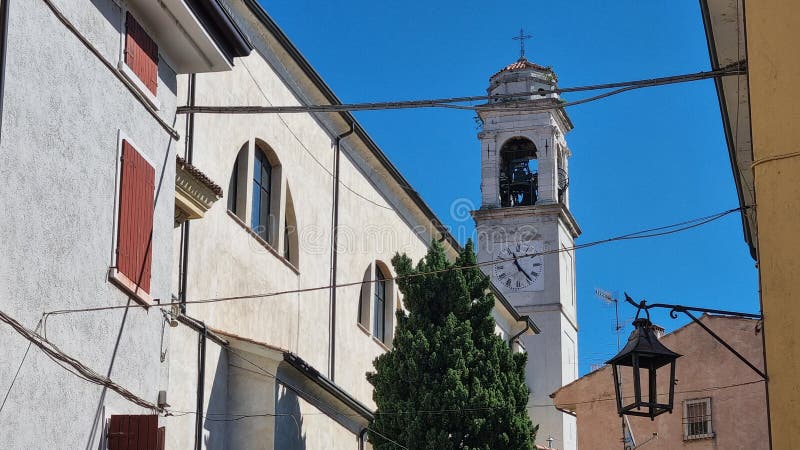 Church Bell Tower with a Clock Stock Image - Image of christianity ...