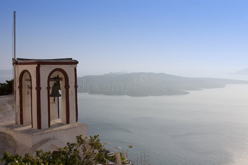 Church bells on Santorini stock image. Image of blue - 21469187