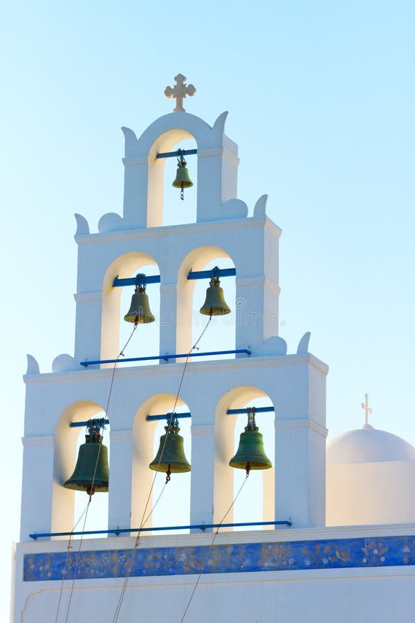 Church with Bells in Santorini Stock Image - Image of shape, orthodox ...