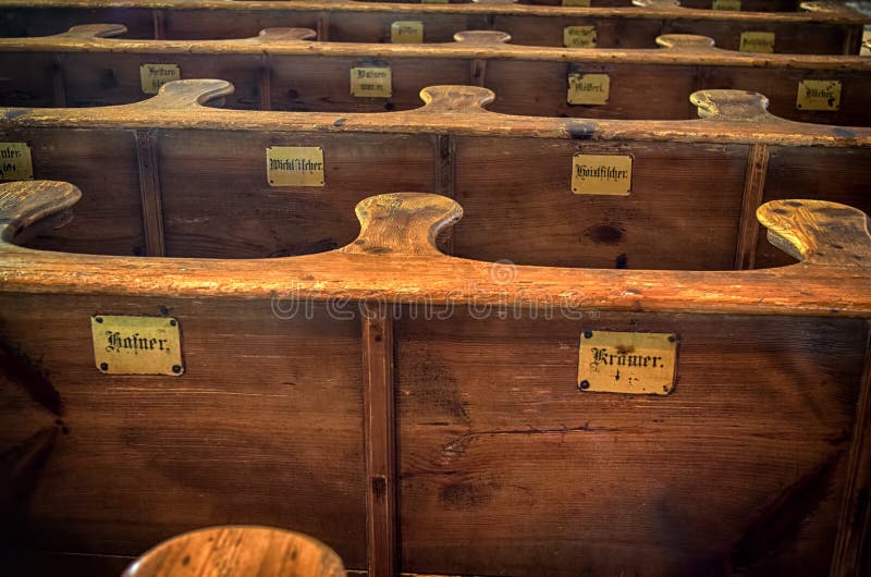 Church benches stock photo. Image of label, cathedral - 91028184