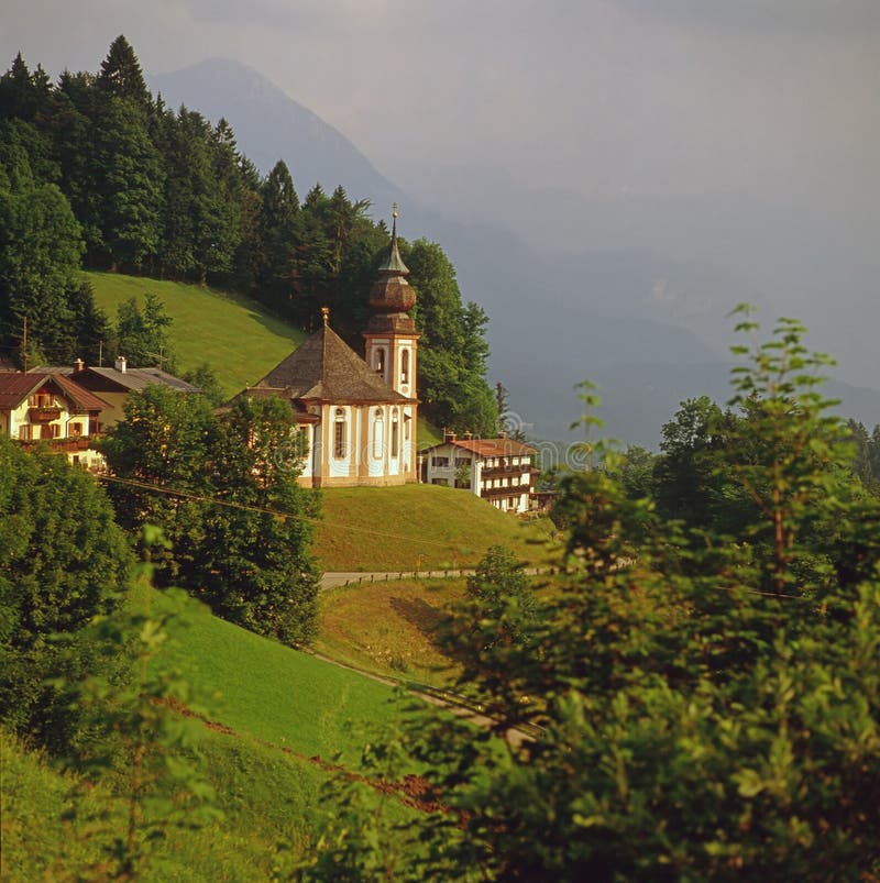 Church in Berchtesgaden, Germany Stock Photo - Image of architecture ...