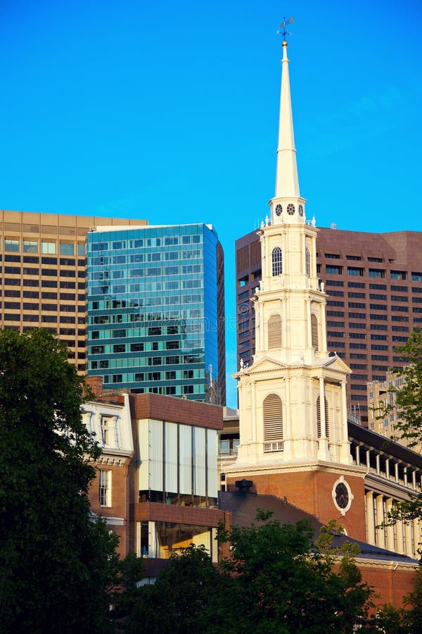 Church in Boston stock image. Image of skyline, church - 26548623