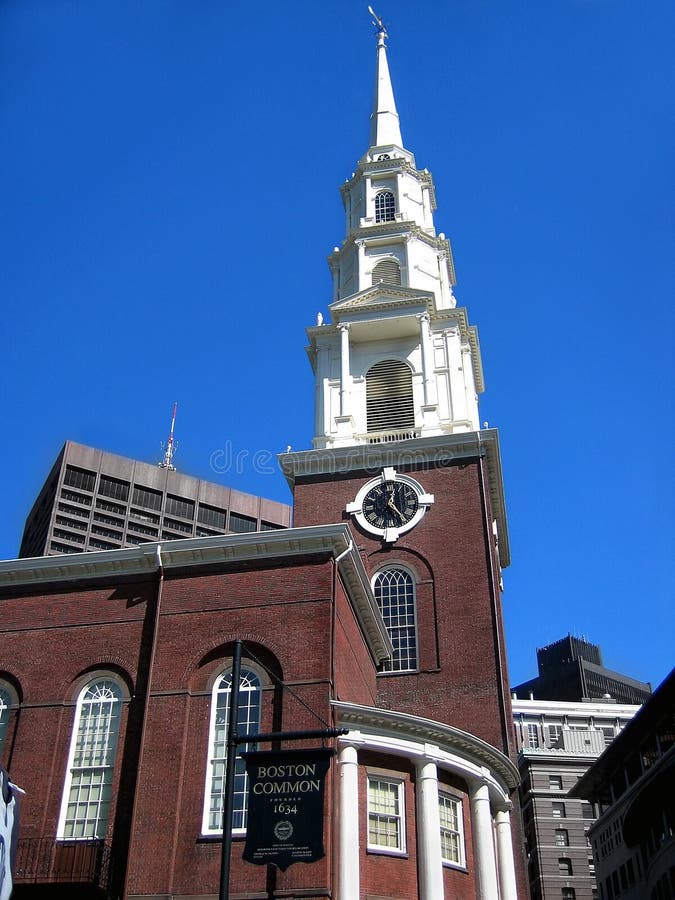 Church Boston Common stock image. Image of england, building - 244803