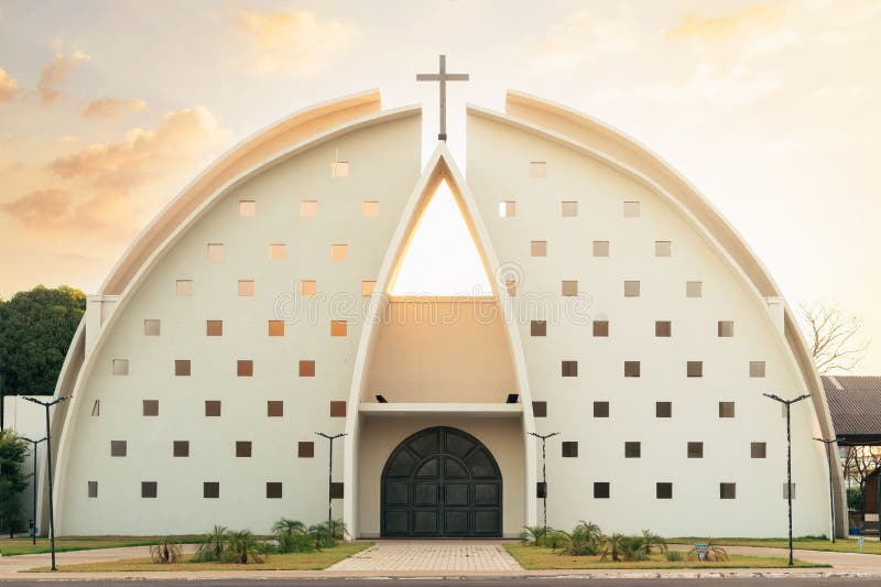Church in Brazil with Unique Architecture Stock Illustration ...