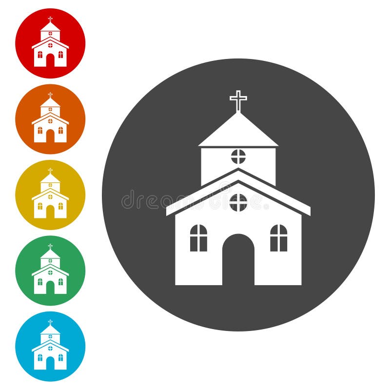 Church building icon stock vector. Illustration of chapel - 132478572