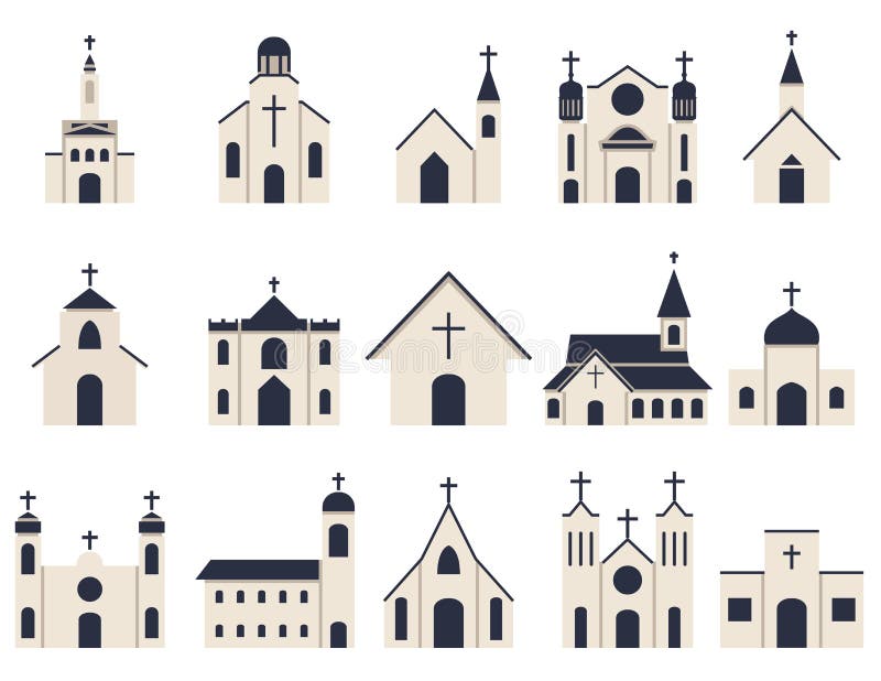 Church Building Paper Craft Template Stock Vector - Illustration of ...