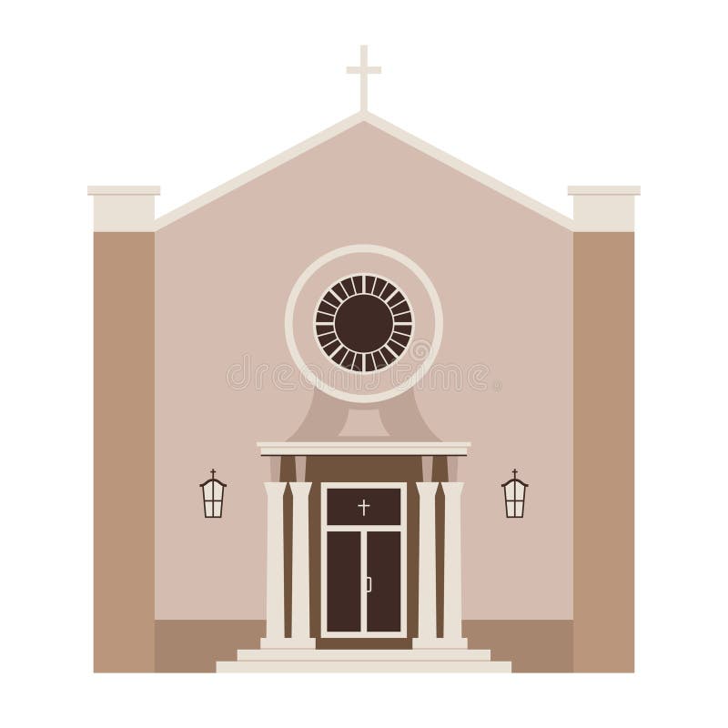 Church Building Vector Illustration Stock Vector - Illustration of flat ...