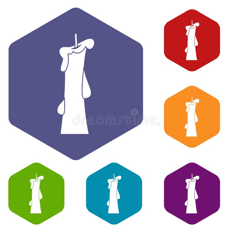 Church Candle Icons Set Hexagon Stock Vector - Illustration of ...