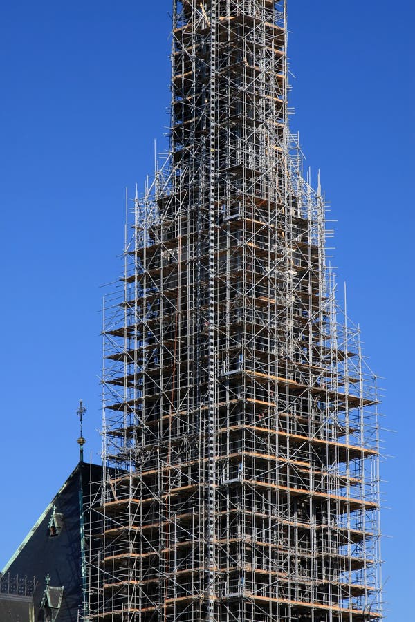 Church Cathedral Scaffolding Stock Image - Image of bright, place: 1216413