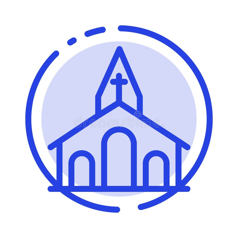 Church, Celebration, Christian, Cross, Easter Blue Dotted Line Line ...