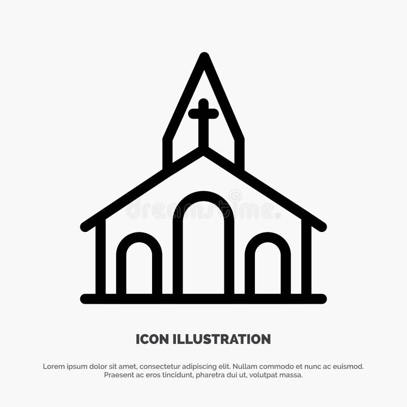Church, Celebration, Christian, Cross, Easter Line Icon Vector Stock ...