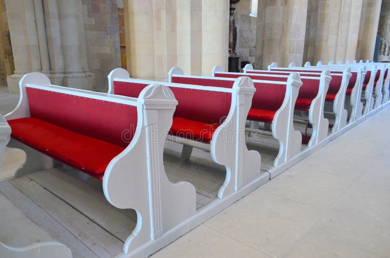 Old church chairs in rows stock image. Image of hall - 60457983
