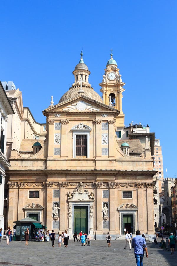Church Chiesa Del Gesu in Genoa Editorial Stock Image - Image of ...