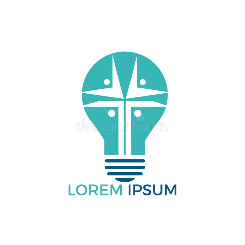 People Church Light Bulb Shape Logo Design. Stock Vector - Illustration ...