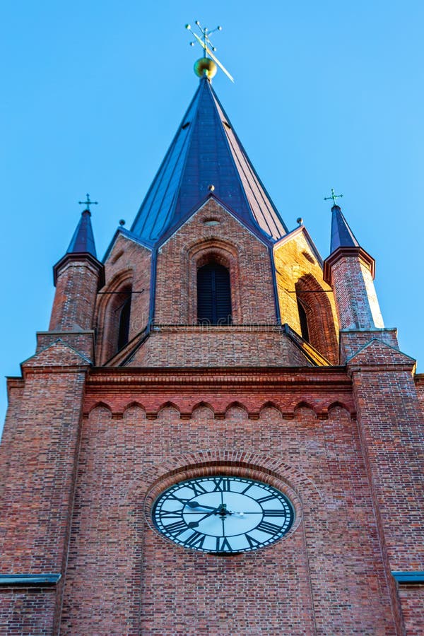 Church Clock Tower stock photo. Image of bricks, time - 178348646