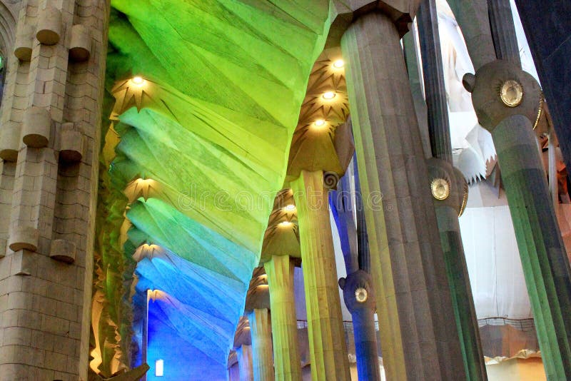 Church of colors editorial image. Image of yellow, barcelona - 67341560