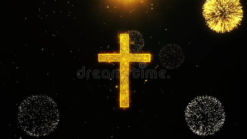 Church Cross Christianity Religion Icon on Firework Display Explosion ...