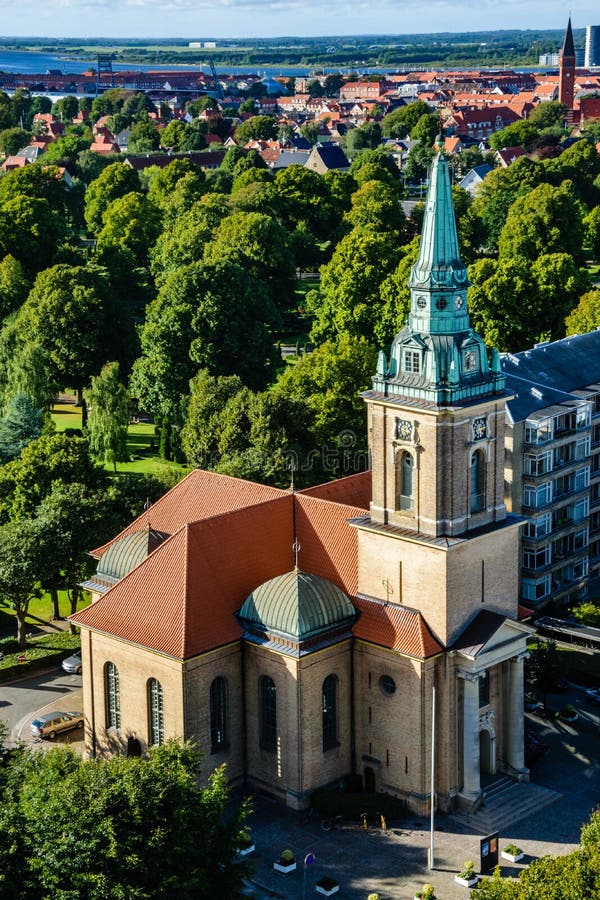 Aalborg, Denmark: Beautiful Catholic Church In The Old Town Stock Image ...