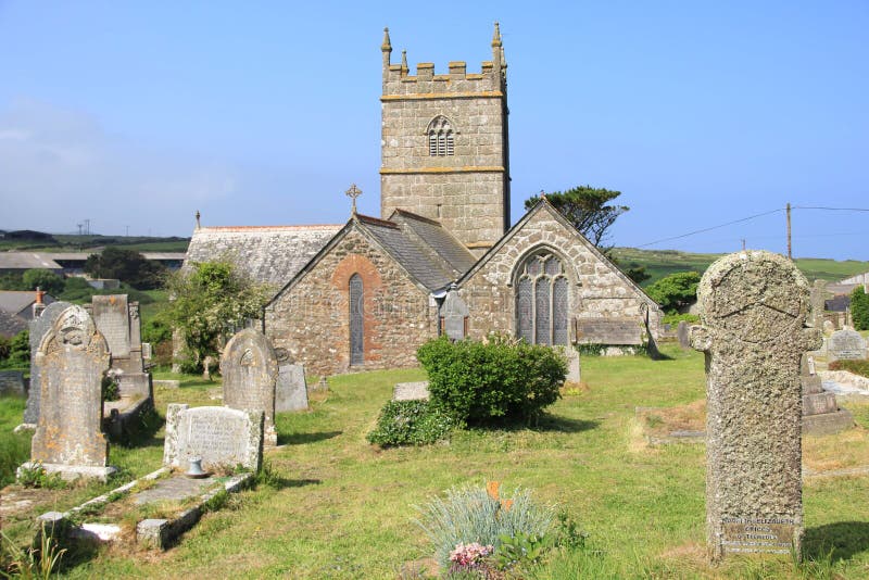 St Senara`s Church, Zennor, Cornwall. Stock Photo - Image of founded ...