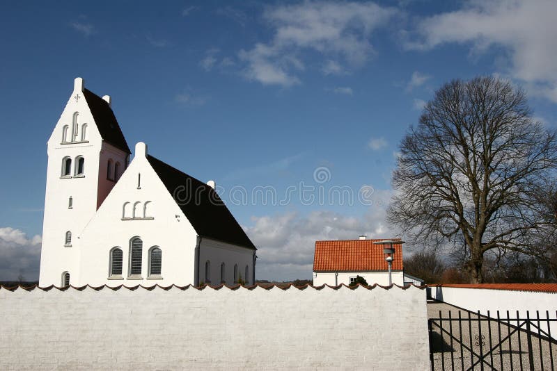 Church in Denmark stock photo. Image of brick, danish - 133596298