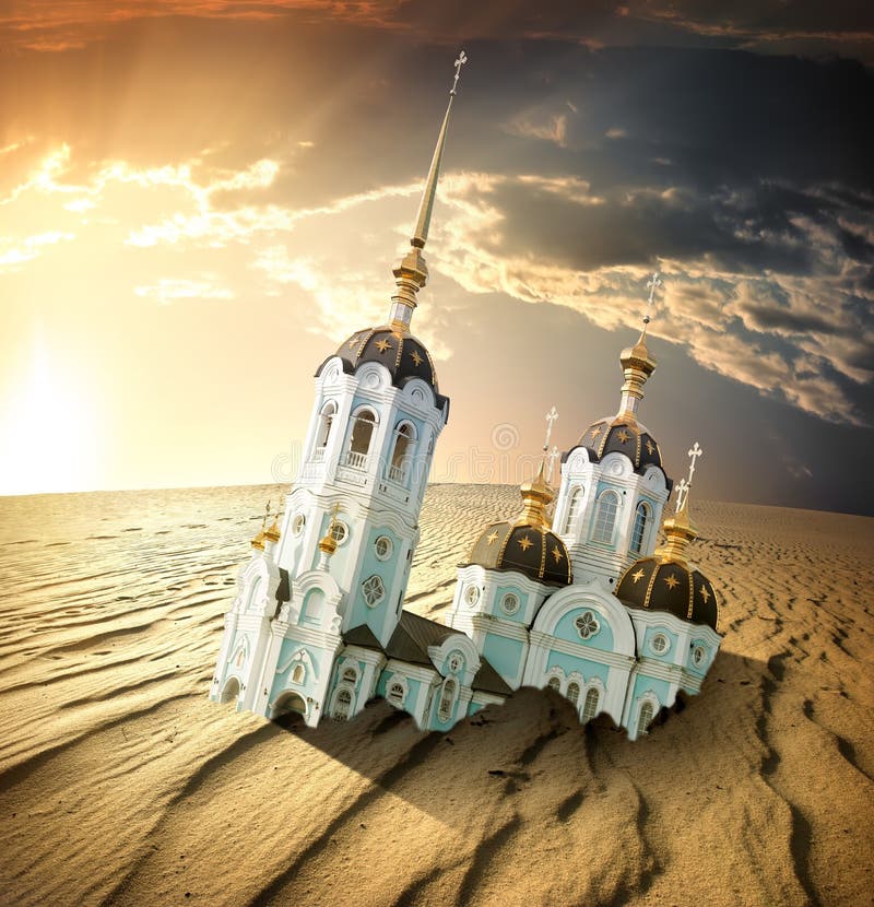 Church in desert stock photo. Image of faith, curves - 31079190