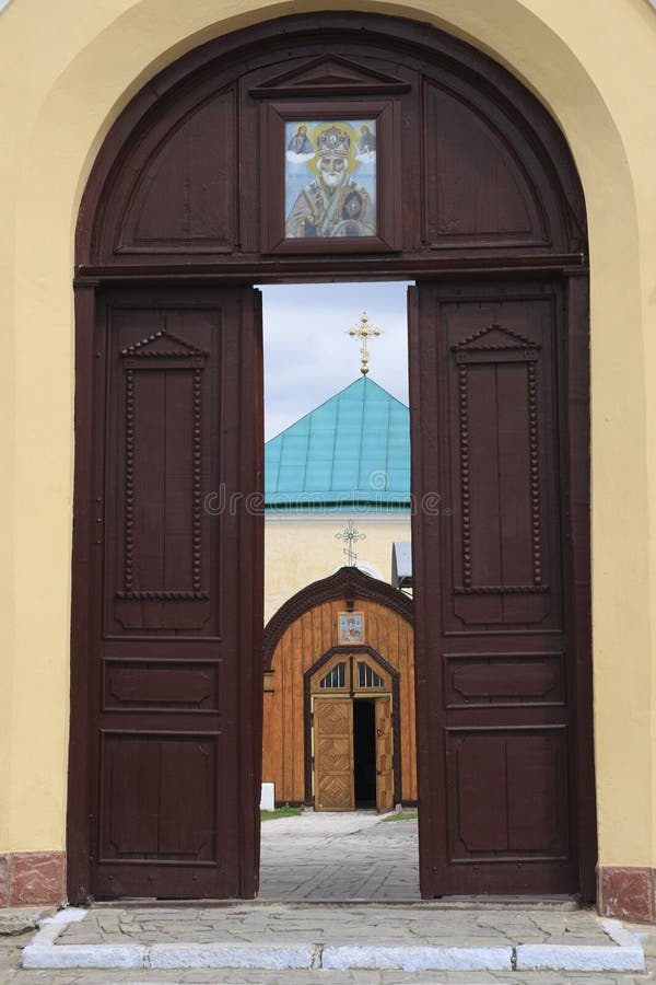 Church door stock image. Image of carvings, path, door - 18139971