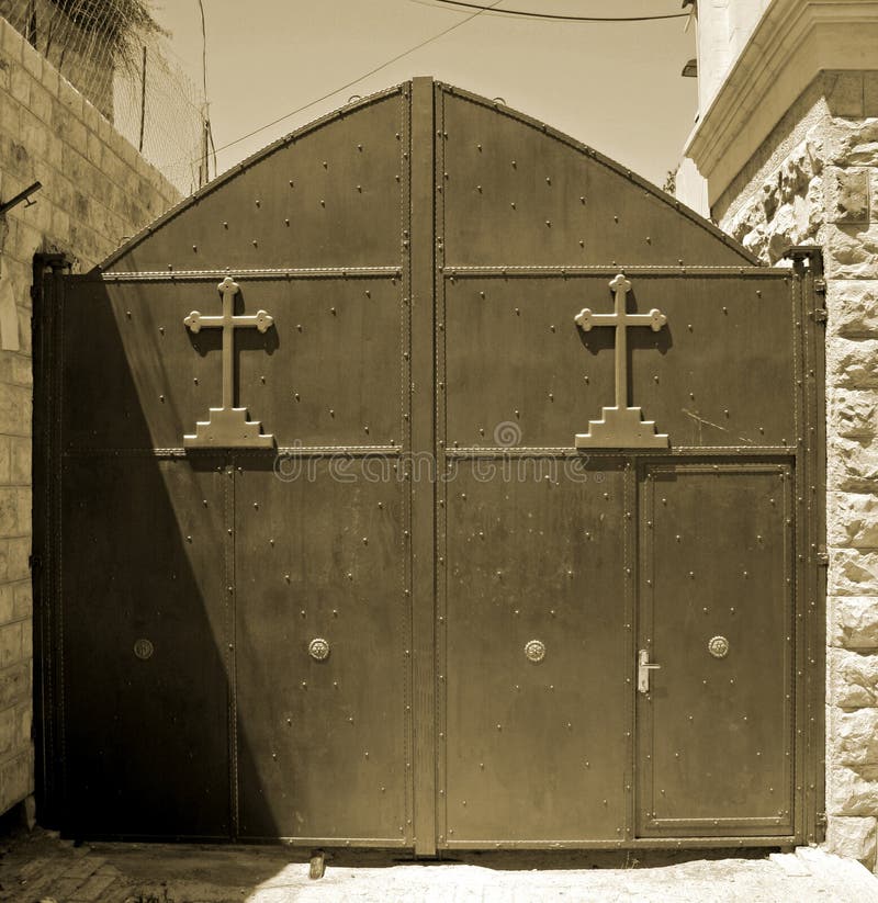 Church door bethlehem stock image. Image of alter, christian - 3193405