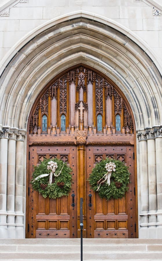 Church doors stock photo. Image of handle, chicago, exterior - 97384198