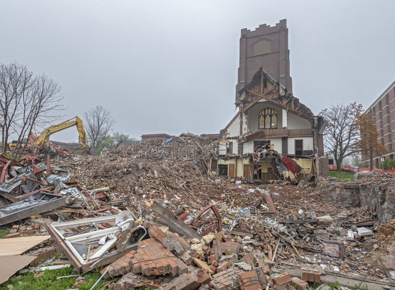 Demolished Church in Downtown Duluth Stock Image - Image of demolished ...