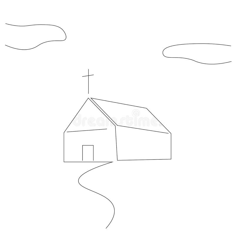 Church Drawing on White Background Vector Illustration Stock Vector ...
