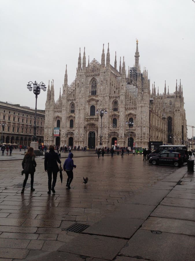 Church editorial image. Image of tree, plaza, milano - 83405405