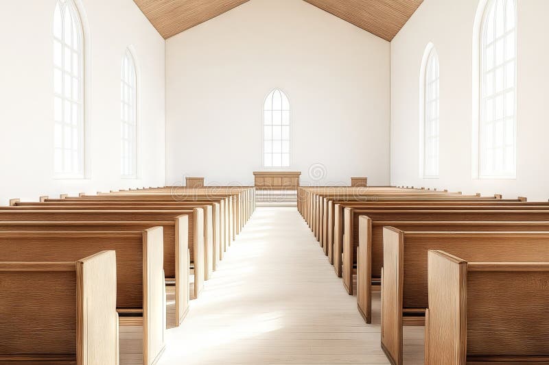 The Church is Empty and the Pews are Empty Stock Illustration ...