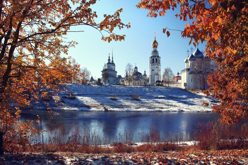 Church Fall stock image. Image of moscow, fall, blue - 56593301