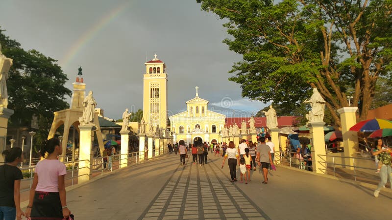 Manaoag Church editorial image. Image of featuring, rainbow - 110073735