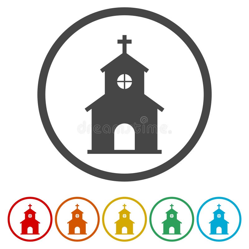Vector Set of Circle Logo - Christian Church Stock Vector ...