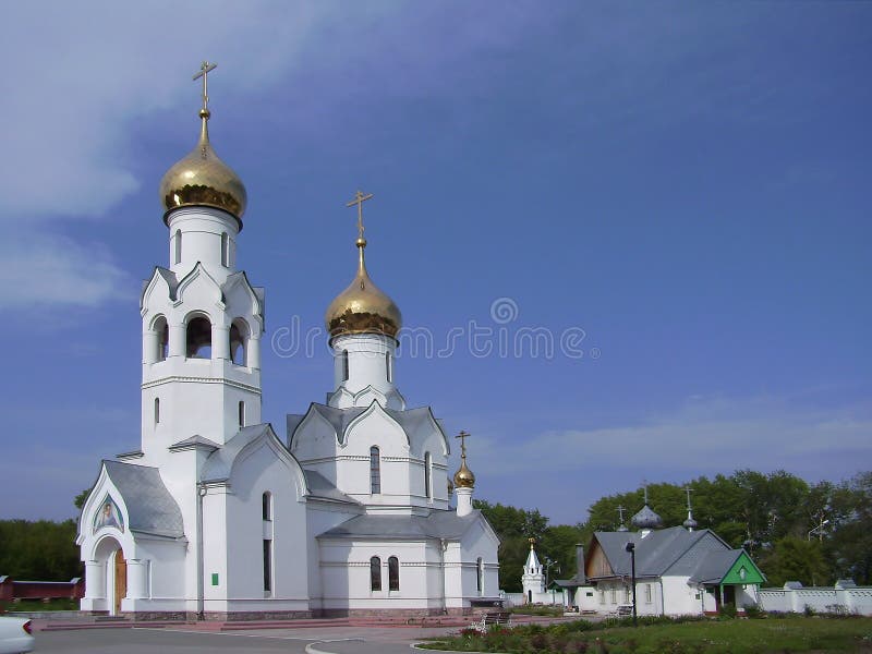 Church with gold domes stock image. Image of temple, church - 12073267