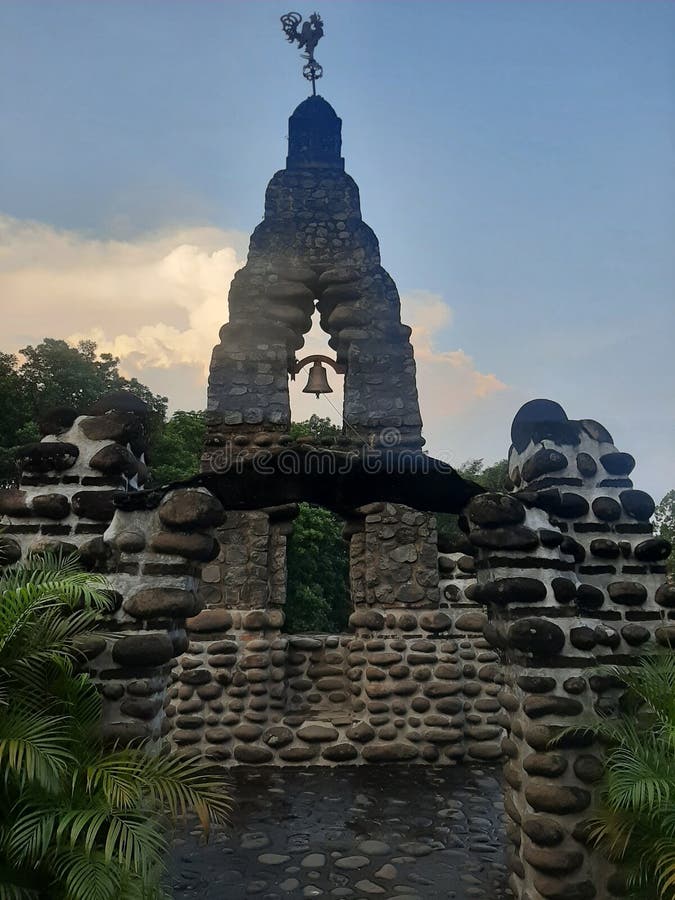 Church Golden Bell on Stone Tower Stock Image - Image of blue, wall ...