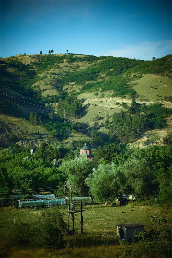 Church among the trees stock image. Image of country - 263744555