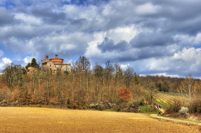 Church on hillside Tuscany stock photo. Image of landscape - 27722098