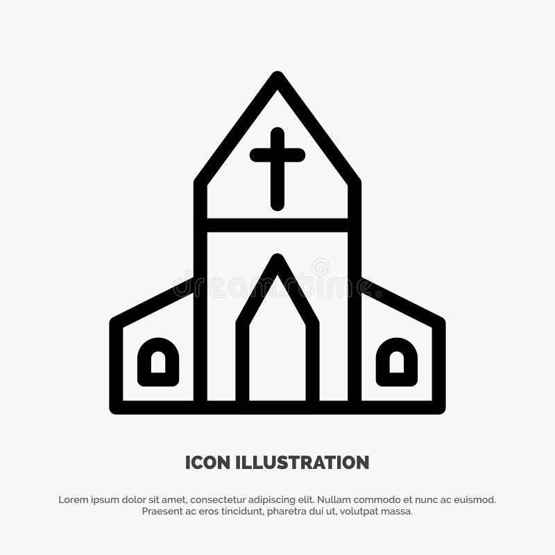 Church, House, Easter, Cross Line Icon Vector Stock Vector ...