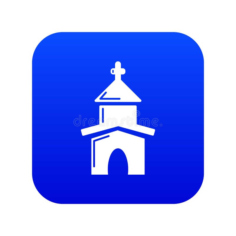 Church icon blue vector stock vector. Illustration of glans - 145950926